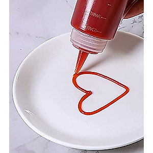 Fasmov 20 Pack 8-ounce Plastic Condiment Squeeze Squirt Bottles, Plastic Squeeze Bottles with Blue Tip Cap for Ketchup, Sauces, Salad Dressings, Crafts and More