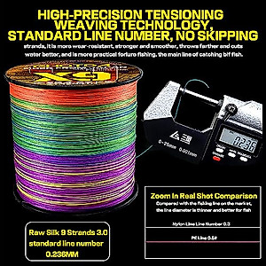 Round Line 9 Strands Braided PE Fishing Line 500M Strong Fishing Line Multifilament Durable Fishing Line Tool