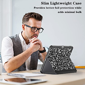 Supveco Case for ipad 10th Generation 10.9 Inch 2022 with Pencil Holder-[Multi Viewing Angles+Auto Wake/Sleep], Premium Folio Stand Case with Soft TPU Back Cover for iPad 10th Gen 2022-Book