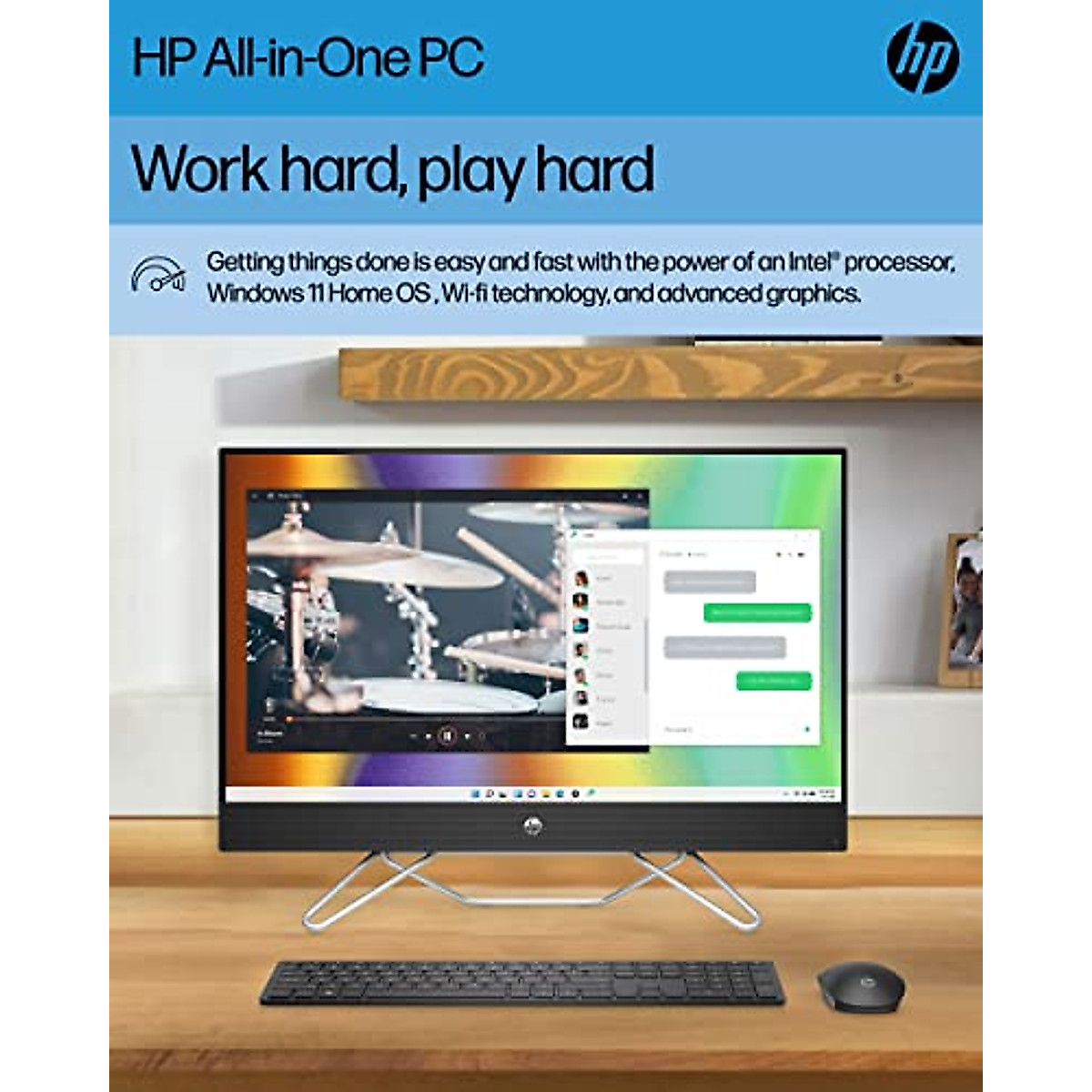 HP All-in-One Bundle PC, 27" Full HD Micro-Edge Touchscreen Display, 12th Generation Intel Core i7 Processor, Intel Iris Xe Graphics, 16 GB SDRAM, 512 GB SSD, Windows 11 Home OS, Wi-Fi (cb1180, 2022)