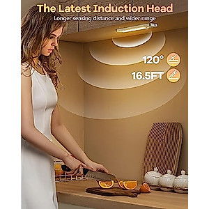 Under Cabinet Lights Rechargeable 40 LED Closet Lights, 3 Color Temperatures Dimmable Motion Sensor Lights Indoor, Wireless Magnetic Night Lighting for Kitchen, Wardrobe, Cupboard, Drawer, 2 Packs