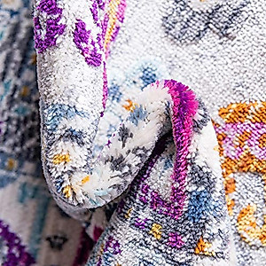 Rugs.com Budapest Collection Area Rug – 8' x 10' Multi Low-Pile Rug Perfect for Living Rooms, Large Dining Rooms, Open Floorplans