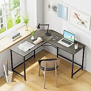 Elephance L Shaped Desk Corner Computer Desk Gaming Table Workstation for Home Office Study