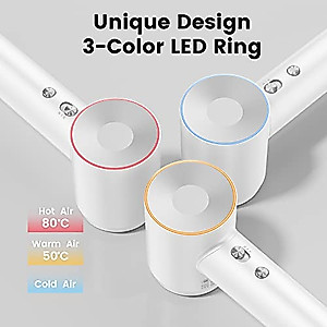 Laifen Hair Dryer, Negative Ionic Blow Dryer with High-Speed Brushless Motor for Fast Drying, Low Noise Thermo-Control Hairdryer with Magnetic Nozzle, Styling Concentrator & Diffuser (White)