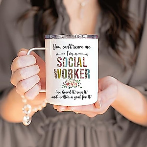 Hyturtle Social Worker Gifts for Women - Social Worker Gifts Tumbler Mug 12oz - Gifts for Social Workers - Social Worker Office Decor - School Social Worker Mug - Practitioner Birthday Gift Ideas Cup