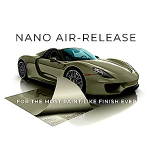 VViViD+ Ultra Gloss Combat Military Green 3ft x 5ft Vinyl Car Wrap Premium Paint Replacement Film Roll w Nano Air Release Technology, Stretchable Protective Liner