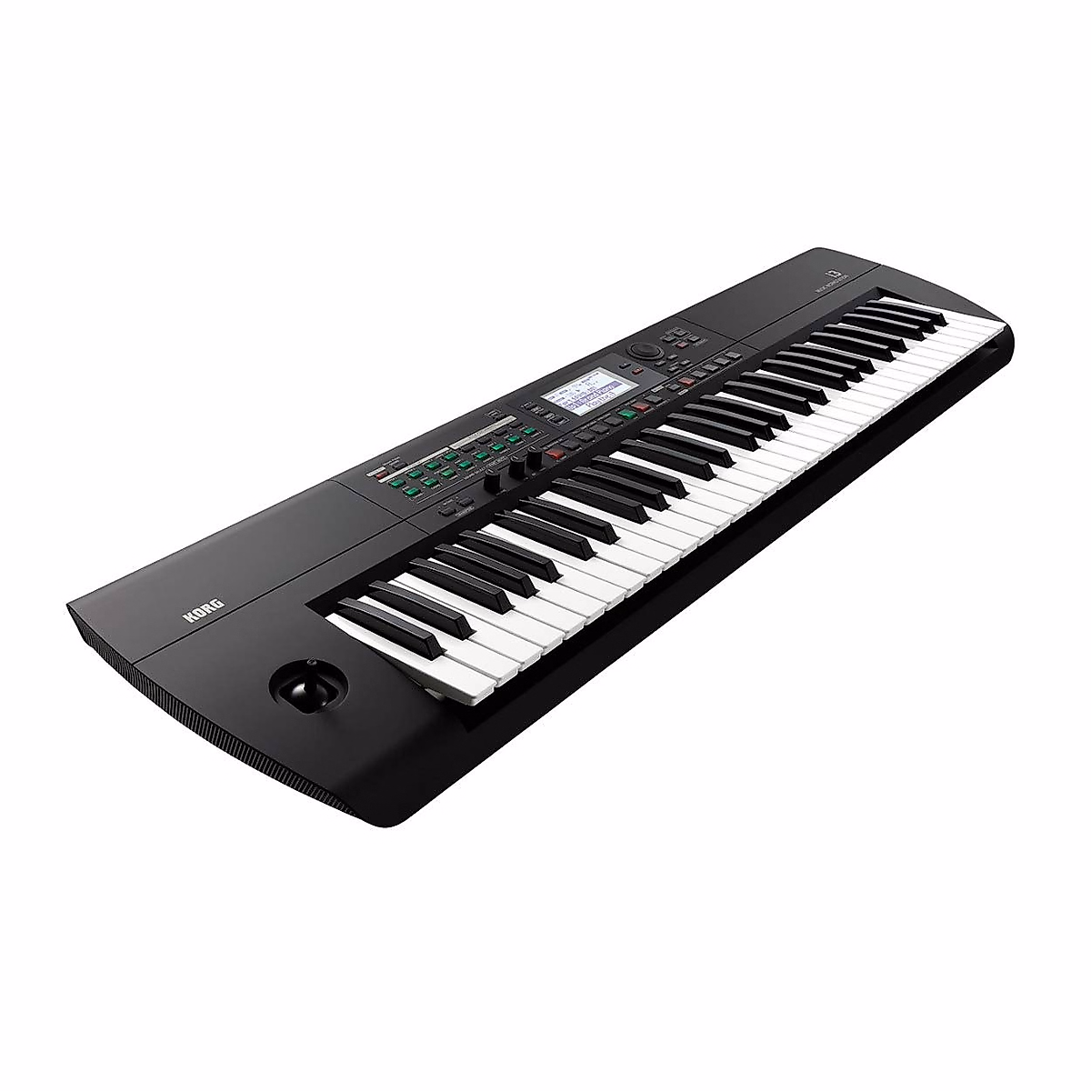 Korg i3 61-Key Music Workstation (Matte Black) Bundle with Knox Gear Flip-Top Bench (Black) and Studio Headphones (3 Items)