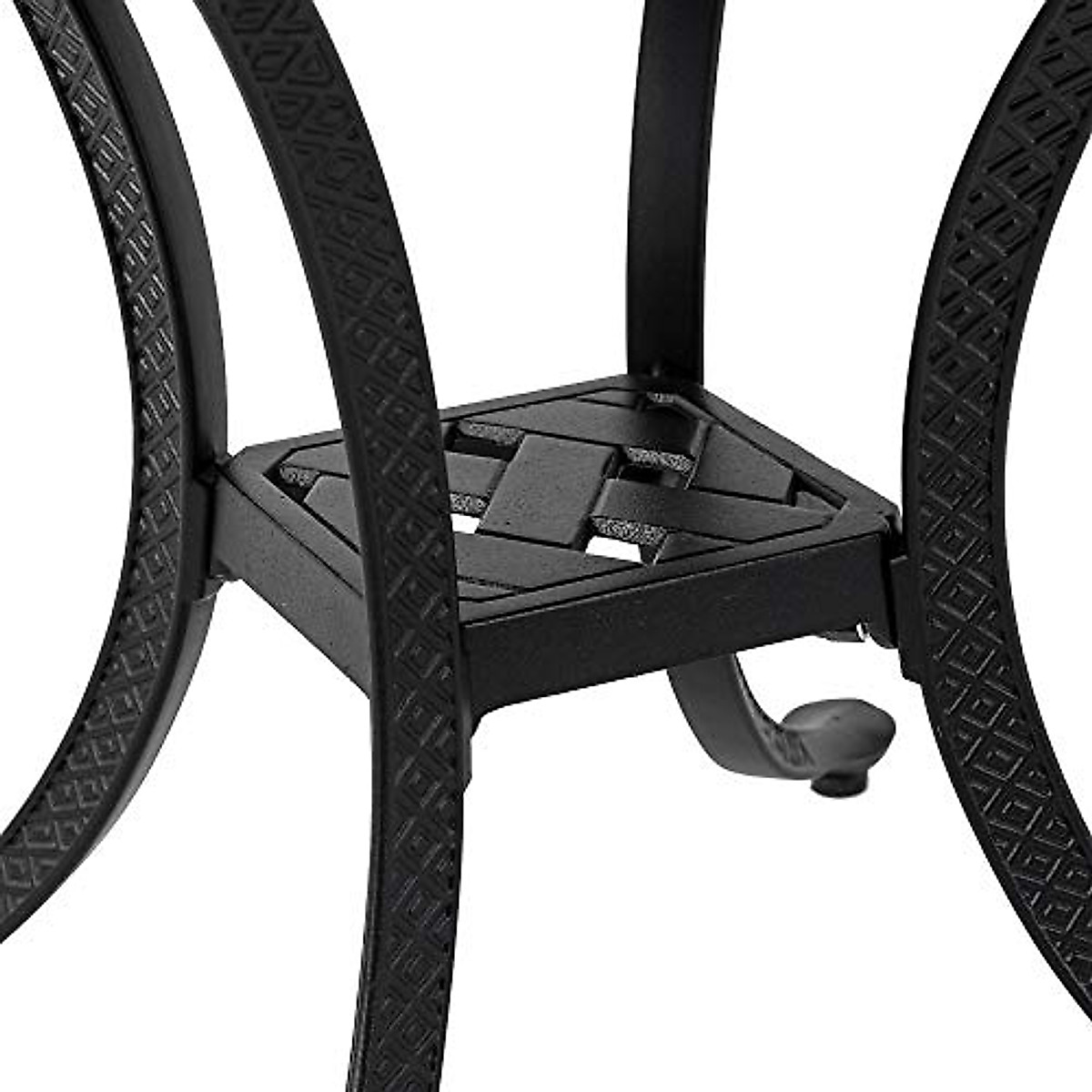 Elm Plus EPL1004 Outdoor 21" Square Cast Aluminum Patio Side Table, Black Finished