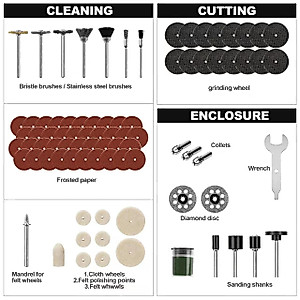 POPULO 305-Piece Rotary Tool Accessories Kit, 1/8-inch Diameter Shanks, Universal Fitment for Easy Cutting, Grinding, Sanding, Sharpening, Carving and Polishing, Storage Case.…