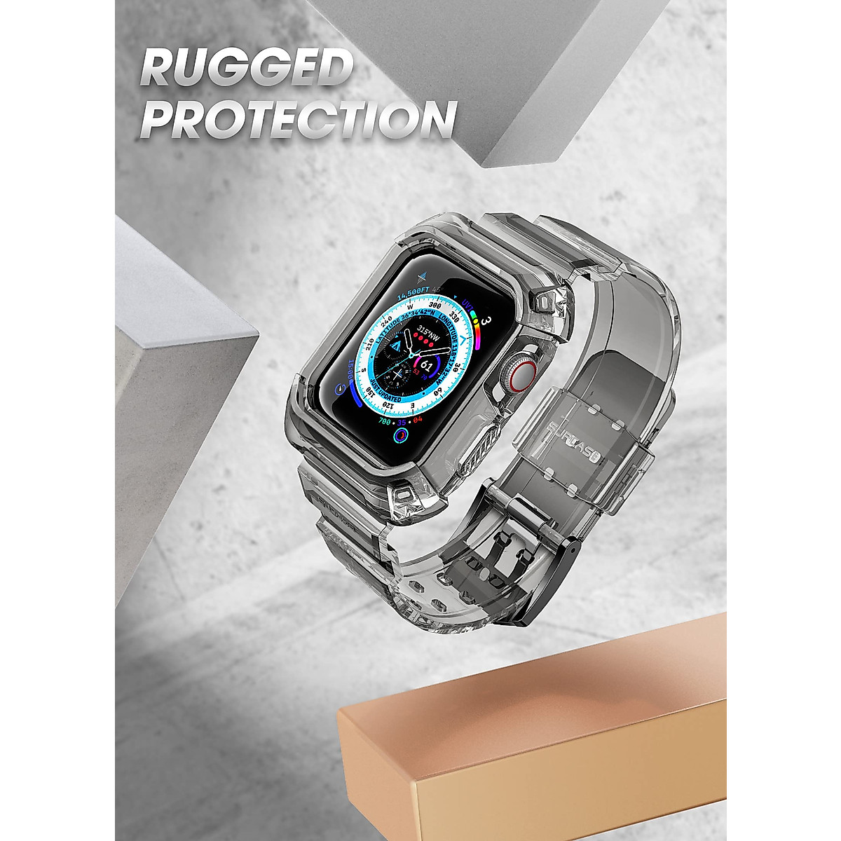 SUPCASE for Apple Watch Series 9/8/7/6/5/4/SE2/SE [41/40mm] Case with Band (Unicorn Beetle Pro), Rugged Men Cover Protective Case with Adjustable Strap Bands for iWatch 9/8/7/6/5/4/SE2/SE, FrostBlack