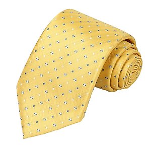 KissTies Ties for Men Gold Yellow Dots Necktie