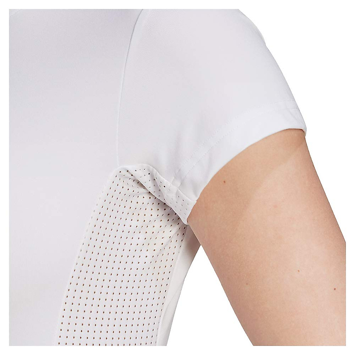 adidas womens AEROREADY Freelift Tennis Match T-Shirt White/Grey Medium