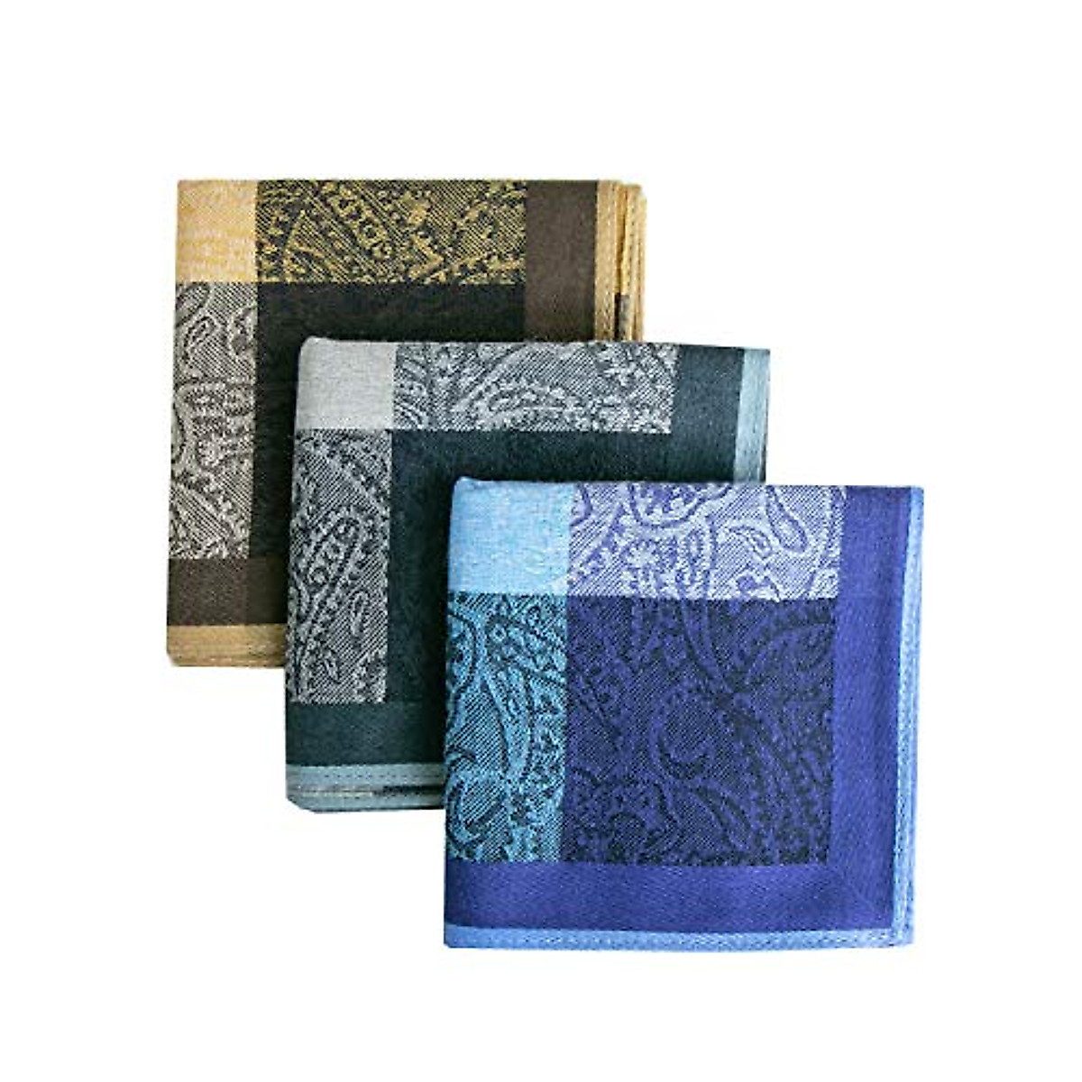 COOUSML Mens Soft Cotton Handkerchiefs Paisley Assorted Hankies Gift Set