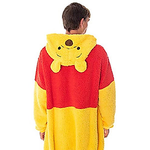 Disney Winnie The Pooh Kigurumi Adult Costume Union Suit Sherpa Pajama Outfit (Large)