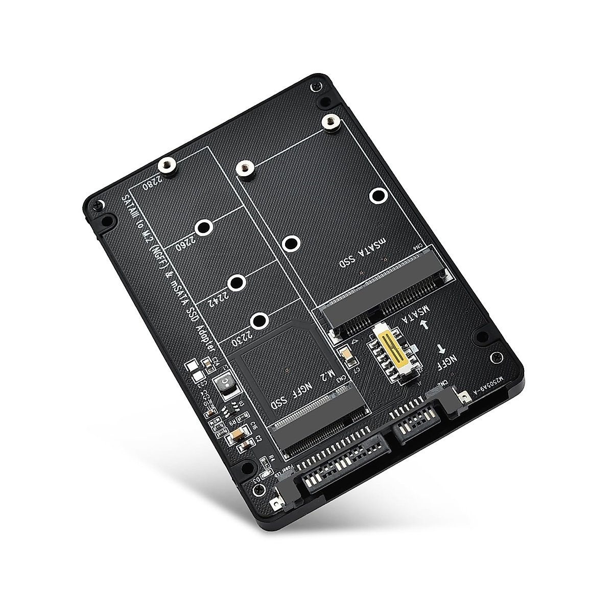 ELUTENG M.2 SATA to SATA Adapter (Not Support NVME/M.2 PCIE) MSATA and B Key/B&M Key M.2 NGFF SDD to 2.5" SATA III 2 in 1 Converter Supports MSATA/M.2 NGFF SSD Not for M Key