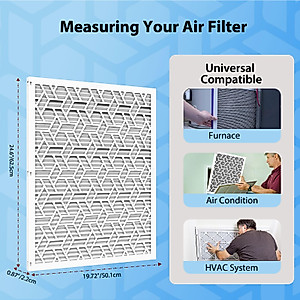 UBeesize Reusable 20x25x1 Air Filter(6-Pack),Upgrade AC/HVAC/Furnace Filter,MERV 8,MPR 700,Easy to Close/Open,1xReusable ABS Frame+6xReplaceable Filter(Actual Size: 19.72x24.6x0.87 Inch)