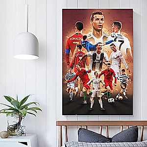 Cr7 Cristiano Ronaldo Footballer Wall Art Posters Canvas Art Poster Print Picture Living Room Mural Room Bedroom Decoration Painting Unframe-style12x18inch(30x45cm)