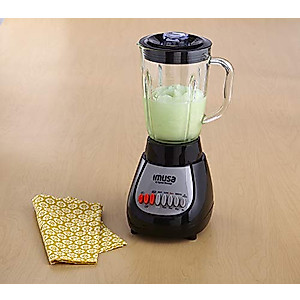 IMUSA USA GAU-80313B Black 10-Speed Blender with Glass Jar 4, 42 oz