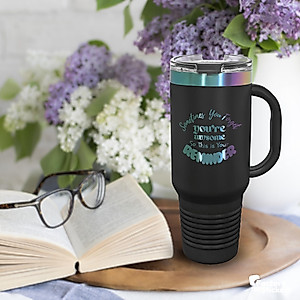 Factory of Stickers Gift for Women: 40oz Black Prism Ion - Plated Travel Mug – sometimes you forget you're awesome so this is your reminder Laser Design, Insulated with Straw for Hot & Cold Drinks