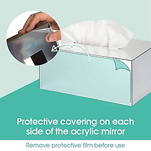 JackCubeDesign Overall Acrylic Mirror Rectangle Tissue Box Holder Case Storage Case Stand Box Napkin Holder Organizer (9.53 x 5.63 x 4.33 inches) - MK219B