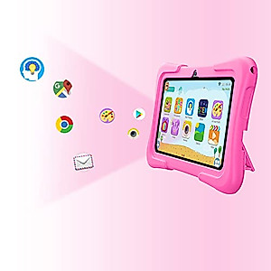 JUNINKE Kids Tablet, Kids for Tablet, 7-inch IPS High-Definition Display Screen, Anti-Blue Light Protective Film, Android 11.0, with a 1.2m Anti-Drop case, 2 Years Replacement (Pink)