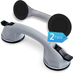 Grab Bars for Shower,12 Inch Shower Handles for Elderly Suction,Grab Bars for Bathtubs and Showers,Handicap Grab Bars for Elderly for Wall,Shower Grab Bars for Seniors-2 Pack.
