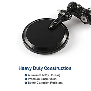 SINGARO Motorcycle Mirror, Motorcycle Universal with 7/8'' Handlebar Stem End Mirror, Rotatable and Adjustable Angle, Motorcycle Exterior Accessories – Round