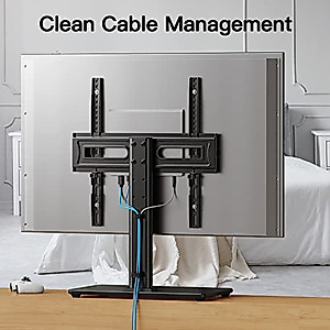 PERLESMITH Universal TV Stand Table Top TV Base for 32 to 60 inch LCD LED OLED 4K Flat Screen TVs-Height Adjustable TV Mount Stand with Tempered Glass Base,VESA 400x400mm,Holds up to 88lbs,PSTVS15