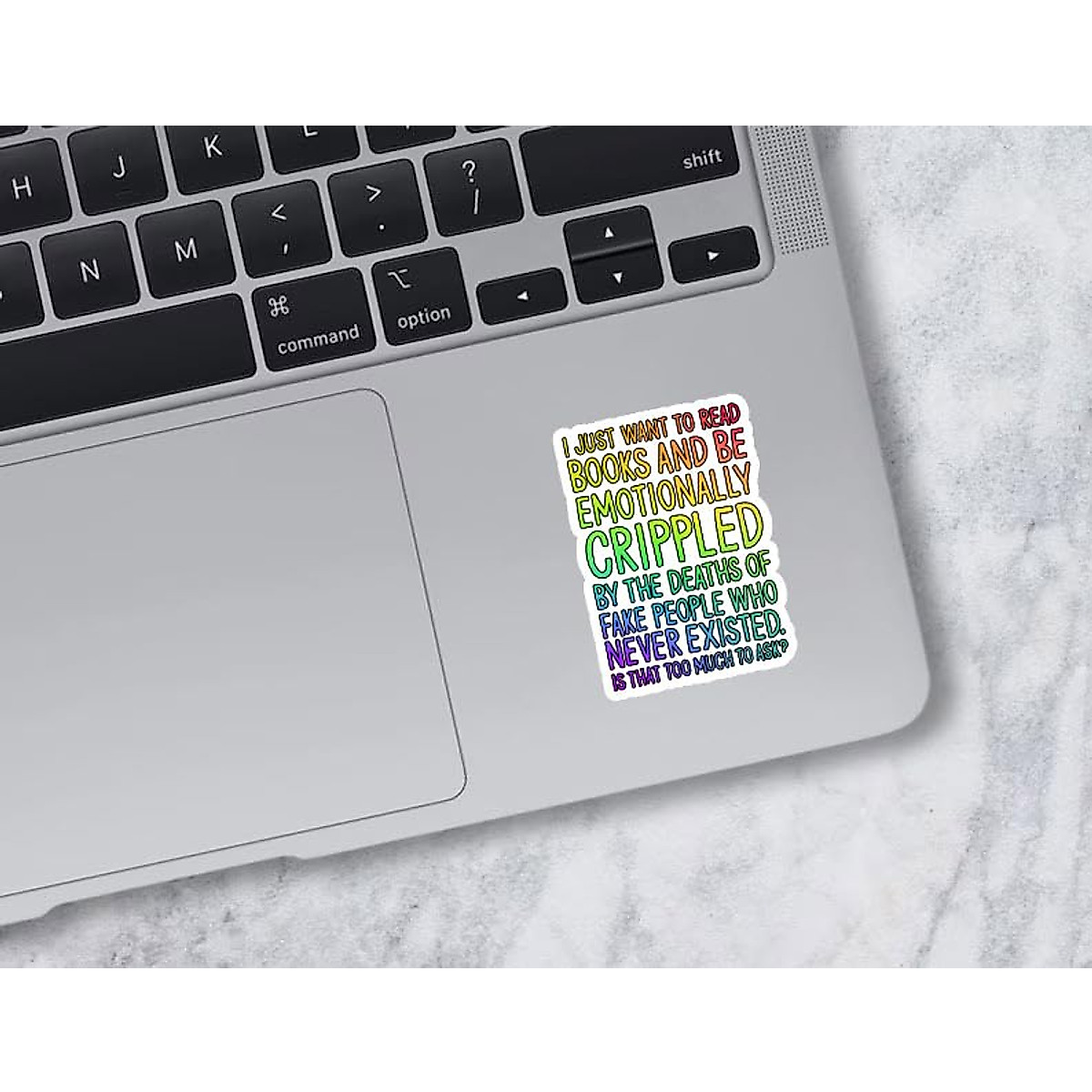 Miraki Emotionally Crippled By Books Sticker, Reading Book Sticker, Book Lover Sticker, Book Nerd Sticker, Water Assitant Die-Cut Vinyl Funny Decals for Laptop, Phone, Water Bottles, Kindle Sticker