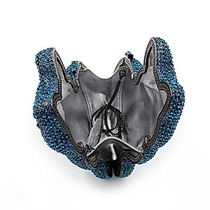 Chirrupy Chief® Cute Cat Clutch Purse For Women Luxury Rhinestone Crystal Evening Clutch Bags (Blue)