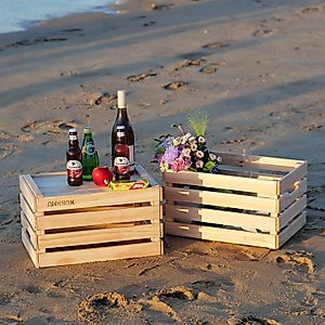 WUERMU Wooden Crates are Suitable for Storage, Milk Crates, Wine Crates, toy Crates, Display and Decoration, Camping, and Other Purposes. They are Sturdy and Durable, set of 2 Length of 17.7 inches.