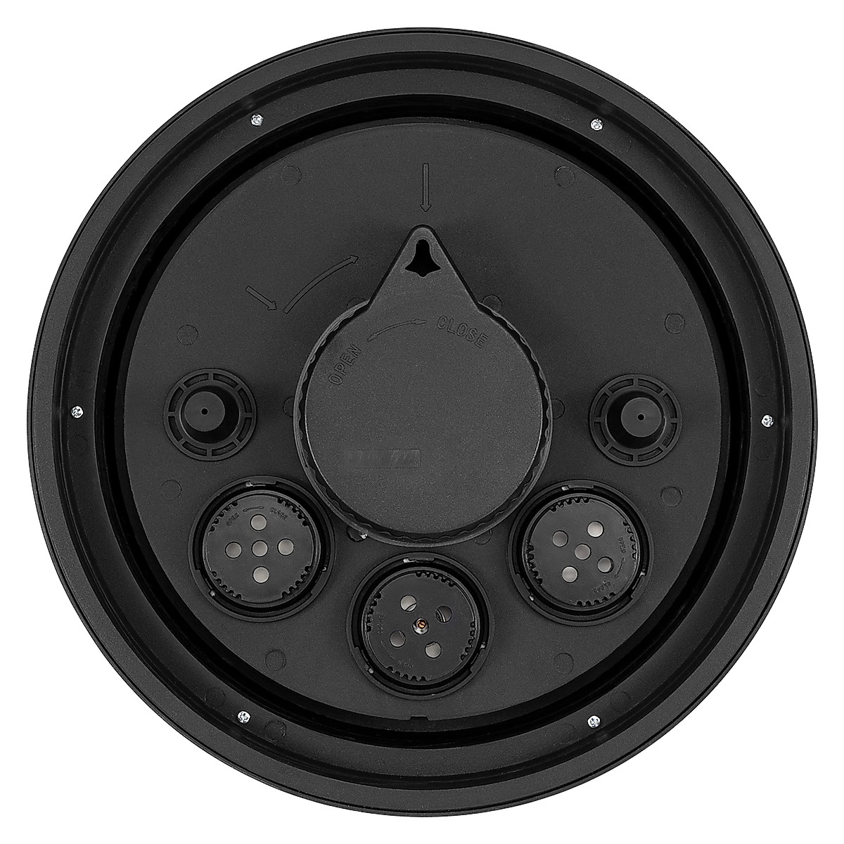 Lumuasky Indoor Outdoor Waterproof Wall Clock with Thermometer, Retro Silent Non-Ticking Battery Operated Round Clock for Garden Patio Yard Home (12 inch, Black Gold)