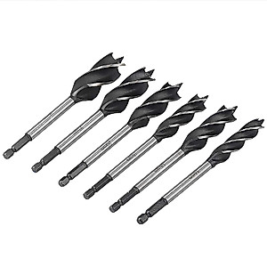 Wood Drill Bit Reaming Drill Wood Auger High-Carbon Steel Fast Cut Woodworking Drill Bit Set 6pcs 14mm, 16mm, 18mm, 20mm, 22mm, 25mm