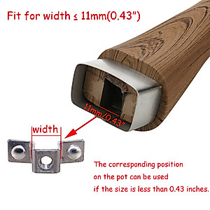 HEVSTIL Wooden Pot Handle Stainless Steel Milk Pan Handle Scald-Proof Long Handle Grip Replacement with Screw for Different Pan, Pot, Saucepan,Kitchen Cookware Accessory