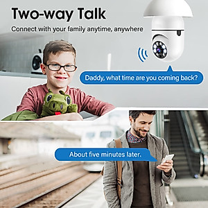 Yihoume Upgraded,Wireless Light Bulb Security Camera, 360°Panoramic 2K Surveillance Cam 2.4GHz Camera with Motion Detection Alarm Night Vision Two-Way-Talk Phone Remote View Indoor (2 Pack)