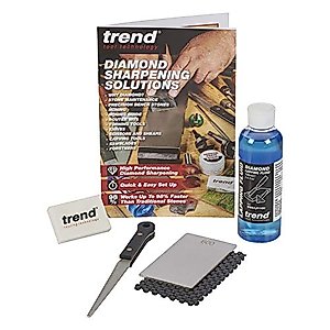 Trend Complete Diamond Sharpening Kit: Double-Sided Credit Card Stone & Mini Taper File w/ Lapping Fluid, Cleaning Block, Instructional DVD & Guide, DWS/KIT/C