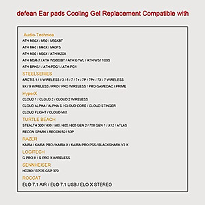 M50X Thicker Cooling Gel Ear Pads Replacement Ear Cushion Compatible with ATH M50X M40X / M50XBT / HyperX Cloud & Cloud 2 / SteelSeries Arctis 3/7 / 9X & Pro/Sony MDR 7506 / Stealth 600 Headset