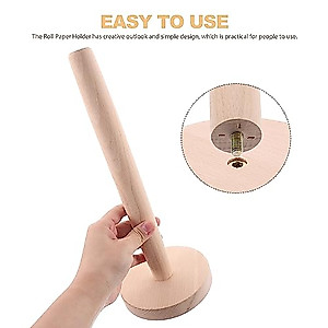 Paper Towel Holder Standing Paper Towel Holder Countertop Paper Towel Dispenser Wooden Kitchen Roll Holder Organizer Non Slip Napkin Roll Stand for Home Office Bathroom