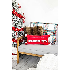 Pearhead Home Decor Holiday, One Size, Morning Person Throw Pillow
