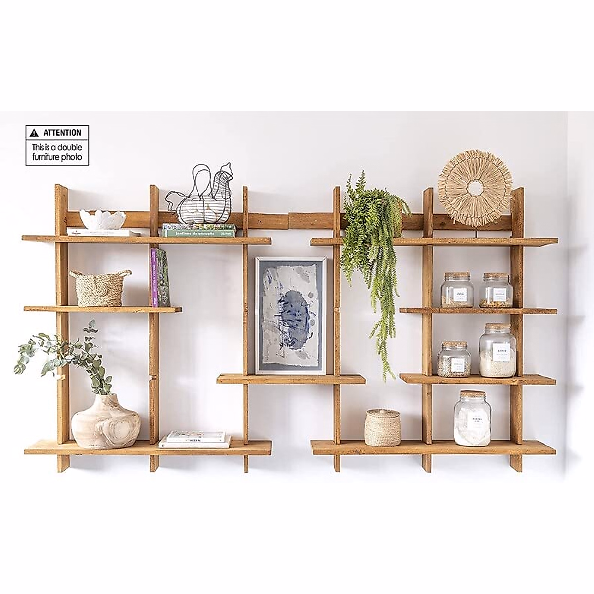 DOITYOURSHELVES Customizable Modular Designer Bookshelf. Floating Shelves or Book Shelves for Living Room or Home Office. Real Hardwood Wall Shelves Bookshelves Premium Hanging Shelf