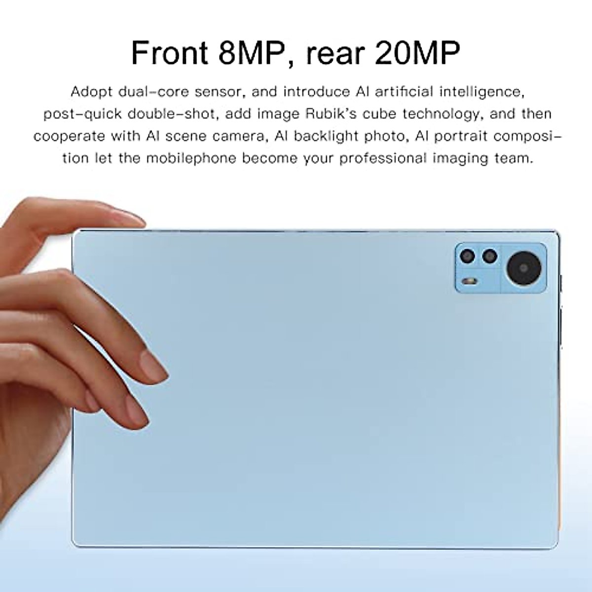 PUSOKEI 10.1 Inch Tablet PC,Blue,8G + 256G Memory,1960x1080 IPS Screen,2.4G 5G WiFi Calling Tablet for Android 11,Dual Sim Card Dual Standby,GPS,BT5.0,Gravity Sensing