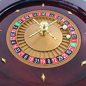 Yuanhe Deluxe Roulette Wheel Set - 20Inch Casino Grade High Glossy Roulette Game Set with 2 Balls Pills,Very Smooth Spinning Action,Great for Home Game Night or Professional Use