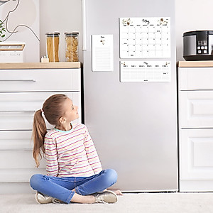 Beautiful 2023 Magnetic Fridge Calendar Set 3 - Runs Until July 2024 - The Perfect Weekly/Monthly Calendar And Notepad With Floral Designs for Easy Organizing