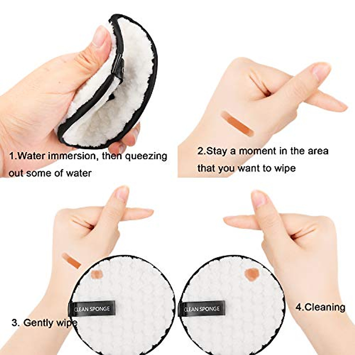 Tugaizi 8 Pack Reusable Makeup Removing Pads Face Cleansing Pads Christmas Gifts Face Eraser Removing Cleaning Puff Soft Chemical-Free Facial Cotton Pads with Laundry Bag 4.7" Dia