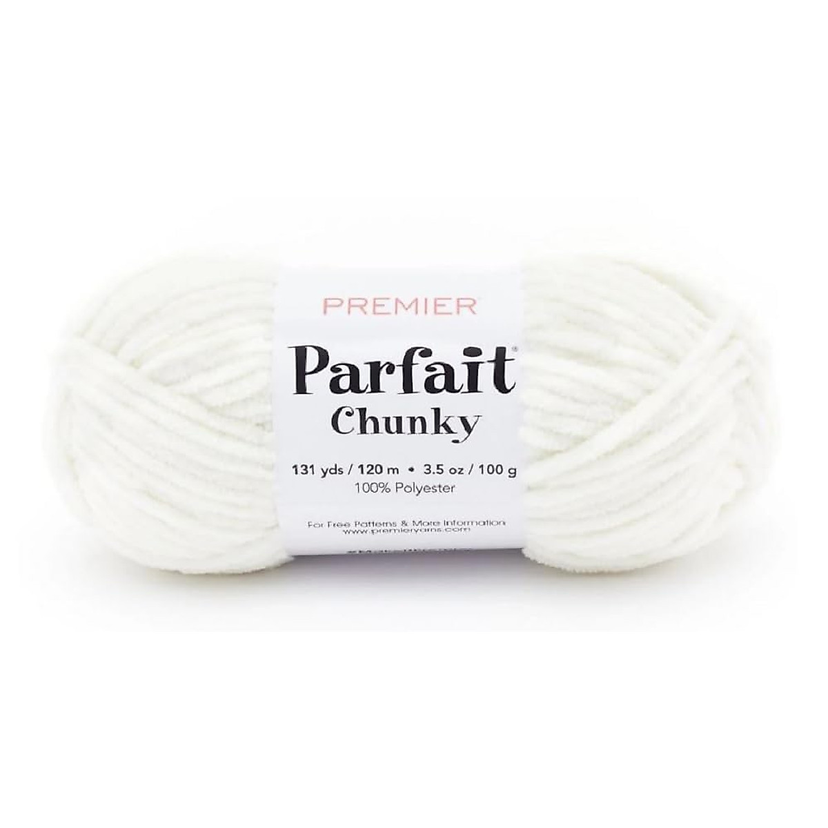 Premier Yarns Parfait Chunky Chenille Yarn 3.5 Oz 6 Super Bulky Weight 3 Pack Bundle with Bella's Crafts Stitch Markers (Cream)