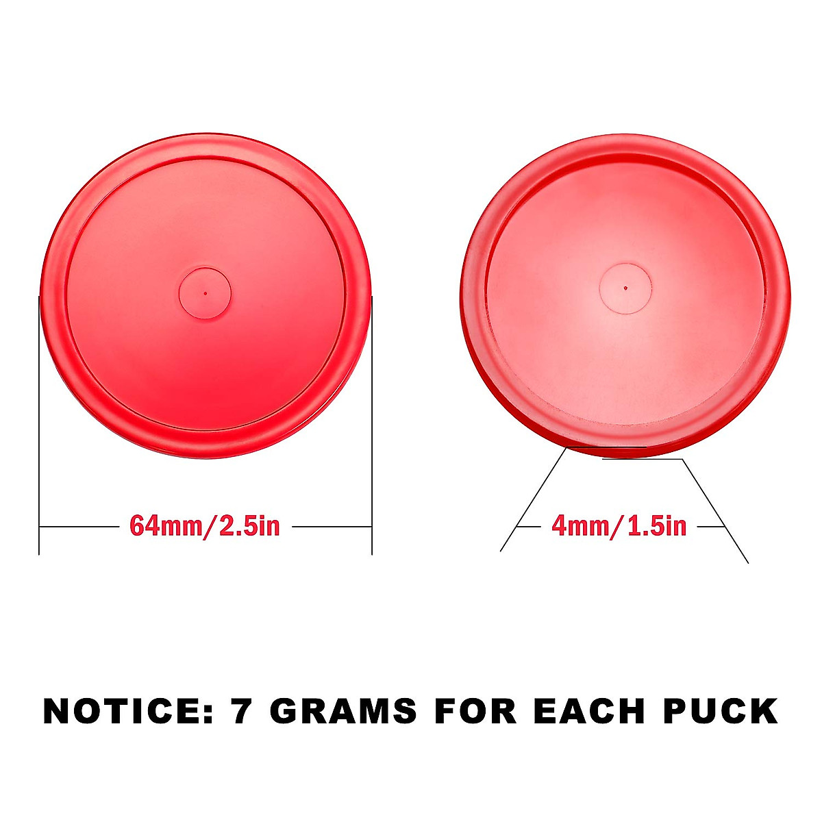 8 Pieces Hockey Pucks Replacement Round Pucks for Game Tables, Equipment, Accessories, 7 Grams