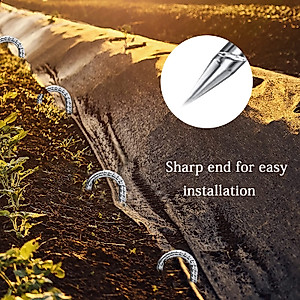 Rebar-Stakes-12-Inch-Galvanized, J Hook Rebar Stakes 6 Pack Ground Anchors Tent Stakes Heavy Duty for Plants Anti-Rust Landscape Fabric Stakes Artificial Turf