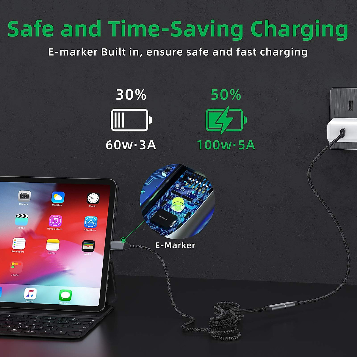 RAOBLU USB C Extension Cable, Type C Male to Female USB C Extension Cord Extension Charging & Sync Thunderbolt 3 for Nintendo Switch MacBook Pro 20162017 Touchbar Dell XPS MS (3.3FT1m)