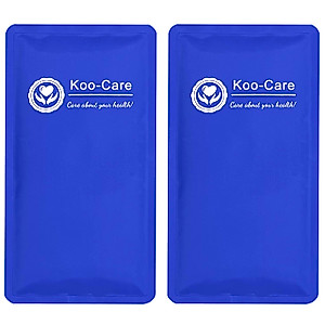 Koo-Care 2 Gel Ice Pack for Injuries Reusable Hot Cold Pack Wrap with Elastic Strap - 11" x 5.9" - Flexible Cold Compress for Head Shoulder Arm Elbow Wrist Back Knee Ankle - Pain Relief for Migraine