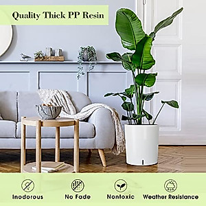 SAROSORA Large Round Self Watering Planter Pot 12.5'' for Home Garden Patio Tall Tree